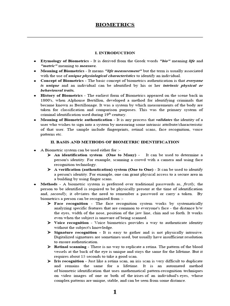 Biometrics | PDF