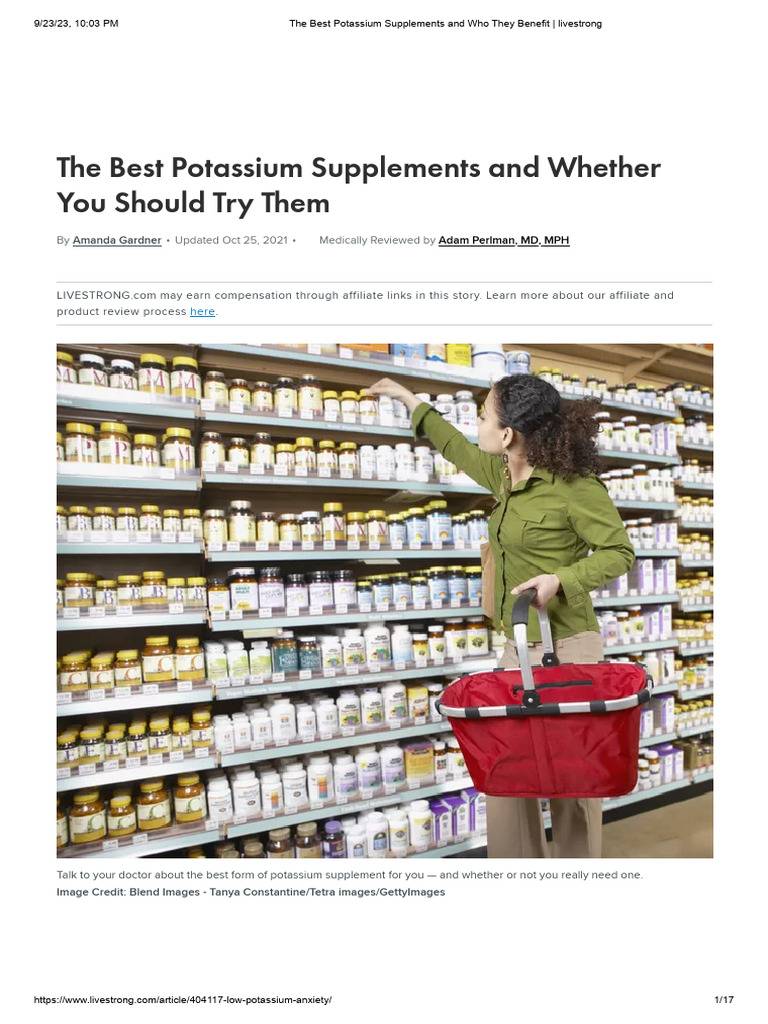 The Best Potassium Supplements and Who They Benefit - Livestrong | PDF ...