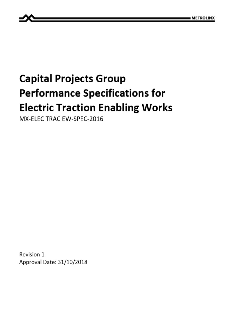Electric Traction Enabling Works Specs | PDF | Electric Current | Rail ...