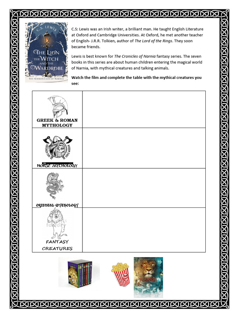 Narnia Worksheet | PDF