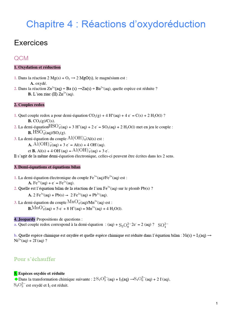 Ch4 Correction Exercices Pdf