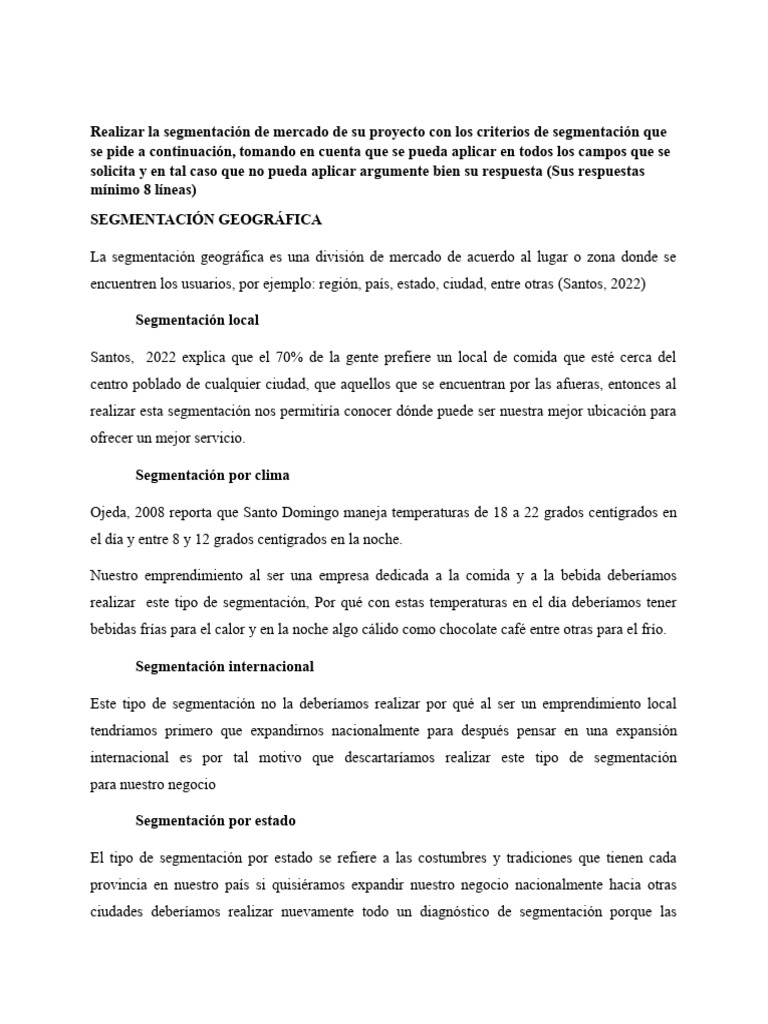 Tarea De Segmentación Descargar Gratis Pdf Comportamiento Marketing