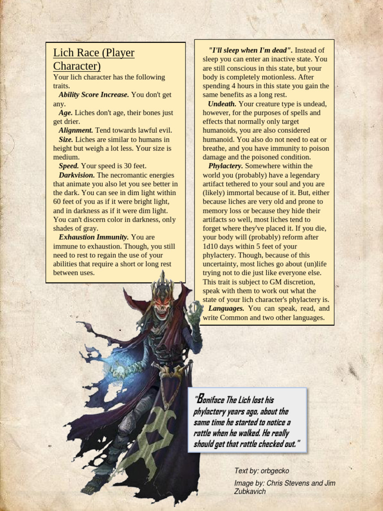 Lich Race | PDF