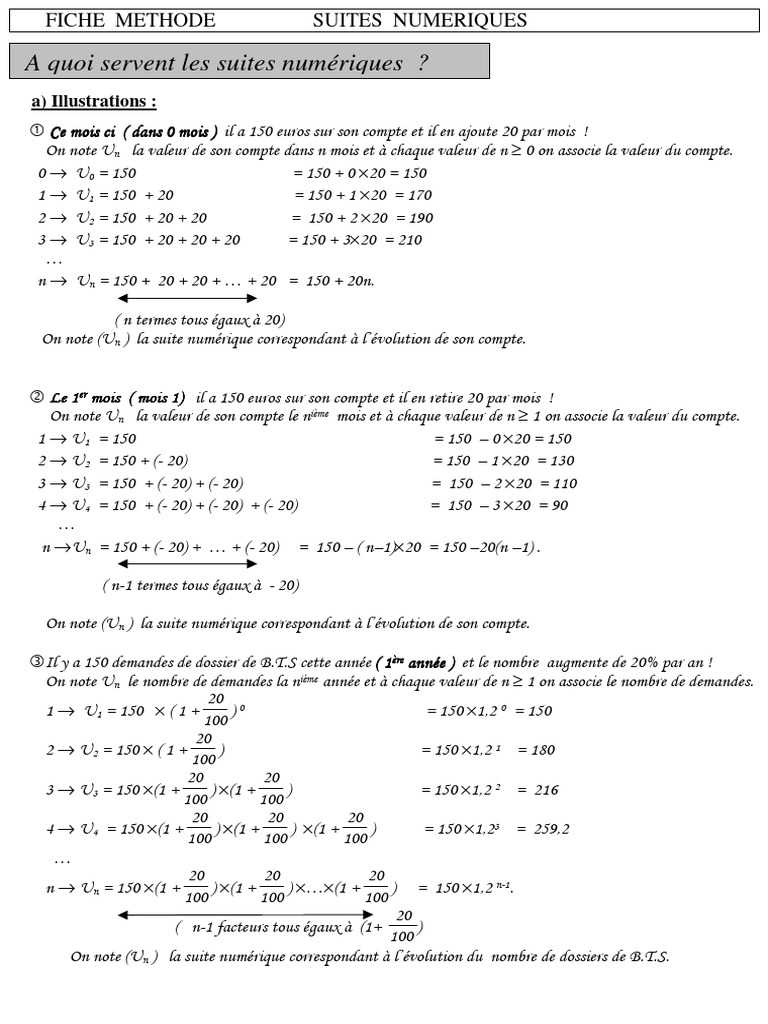 Cours Suites Numeriques | PDF | Arithmétique | Analyse mathématique