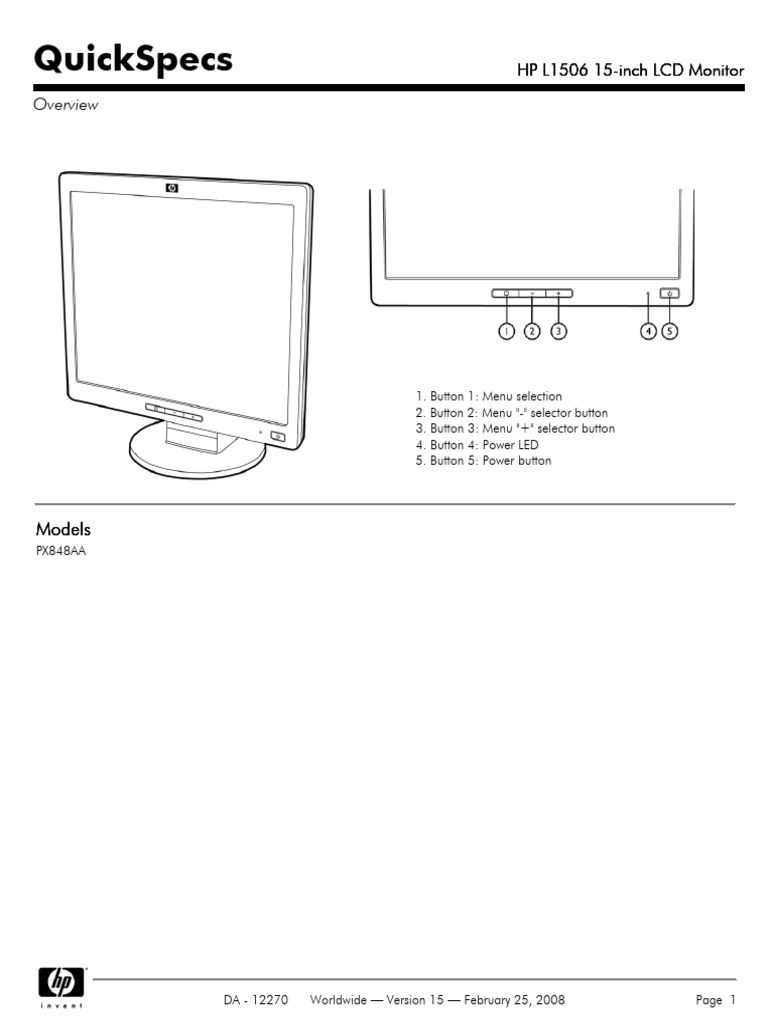 Manual HP (Hewlett-Packard) L1506 | PDF