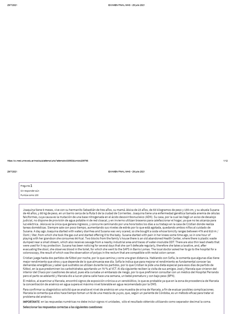 EXAMEN FINAL MHS - 29 Julio 2021 | PDF