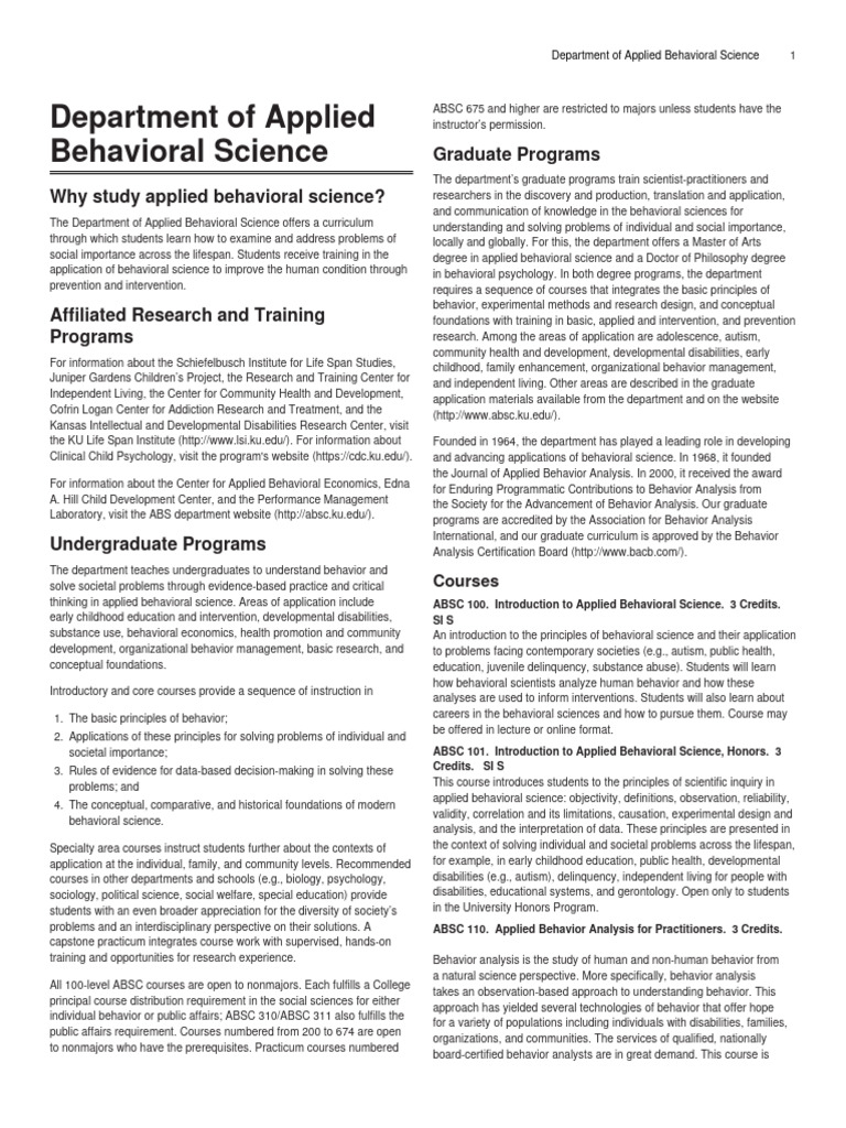 Applied Behavioral Science | PDF