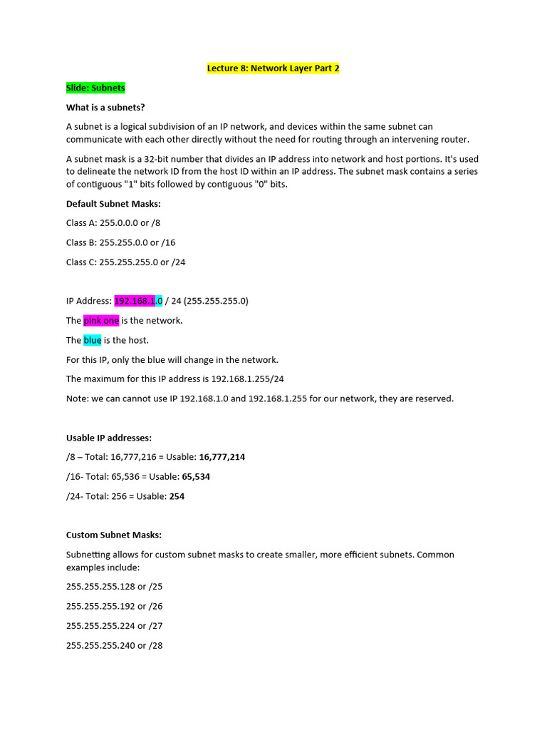 Lecture 8 | PDF | I Pv6 | Ip Address