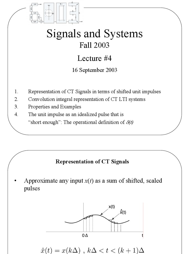 CT Signal Representation and Convolution | PDF | Convolution | Applied ...