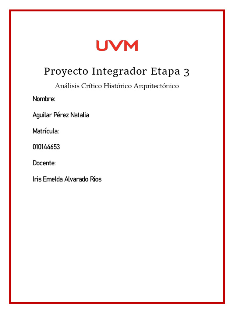 Actividad 16 Proyecto Integrador Etapa 3 Análisis Critico Histórico Arquitectonico | PDF