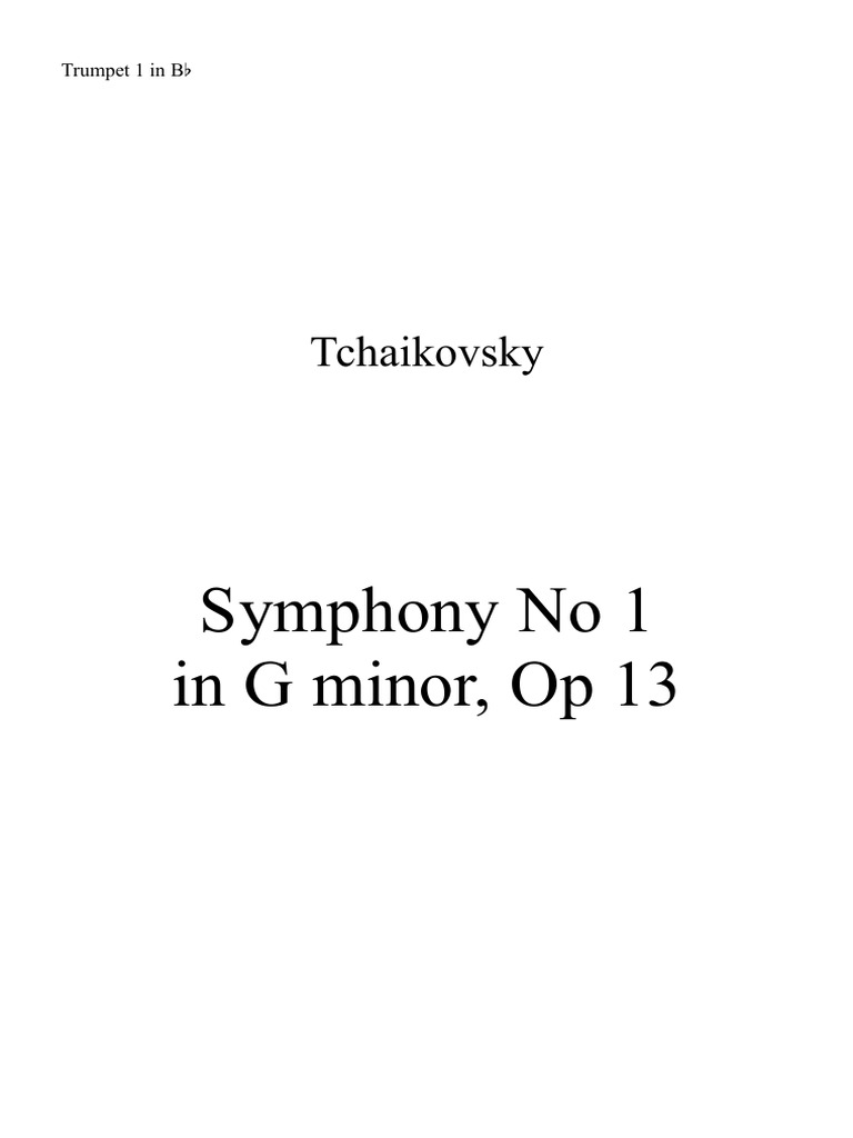 Tchaikovsky Symphony No 1 - Tromba 1 in Bb. | PDF