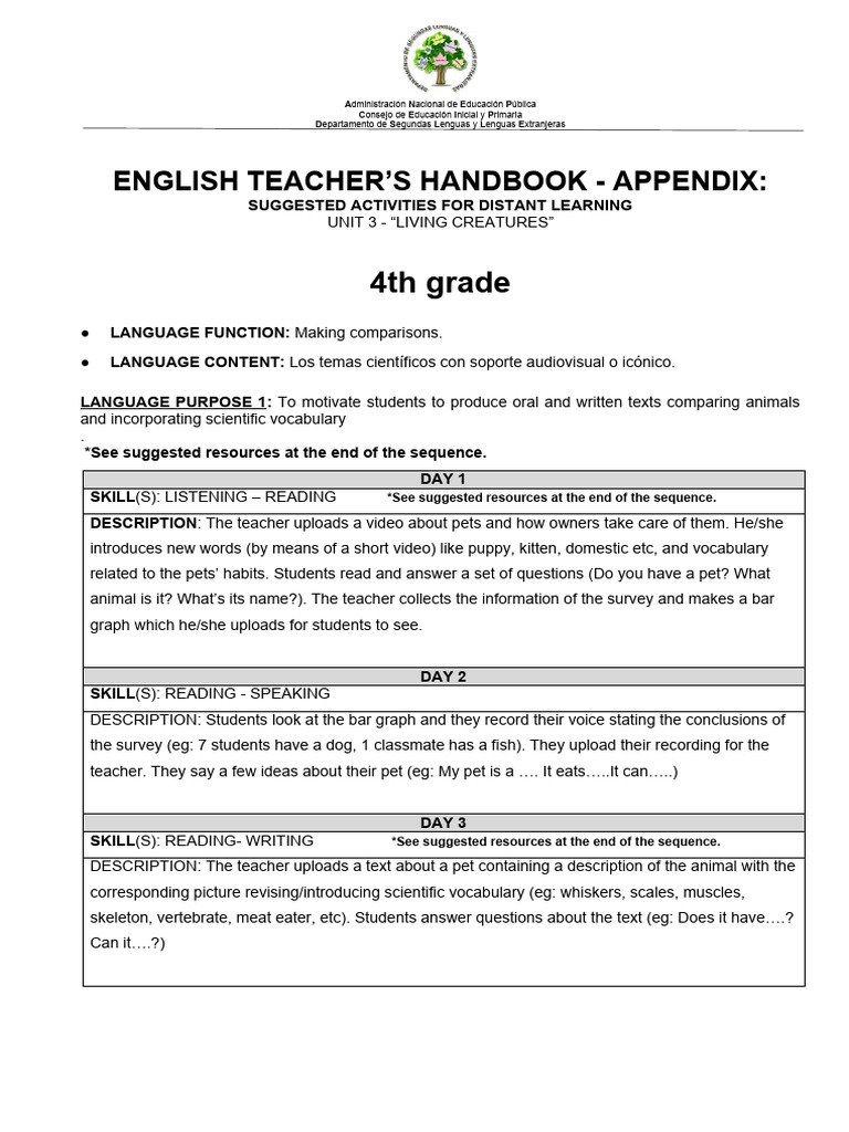 UNIT 3 4th GRADE SEQUENCE | PDF