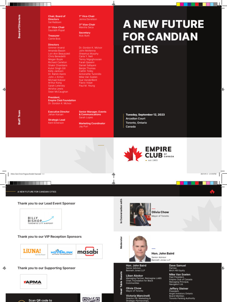 Olivia Chow Event Program Booklet Final - September 12th 1 | PDF