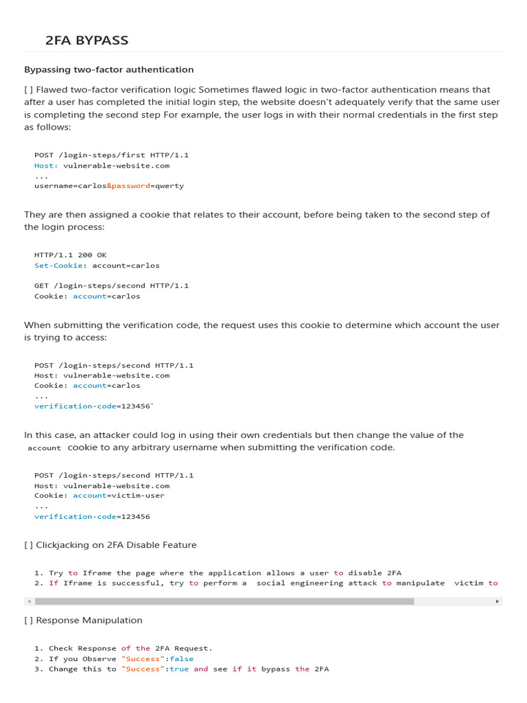 2FA Bypass | PDF | Http Cookie | Password