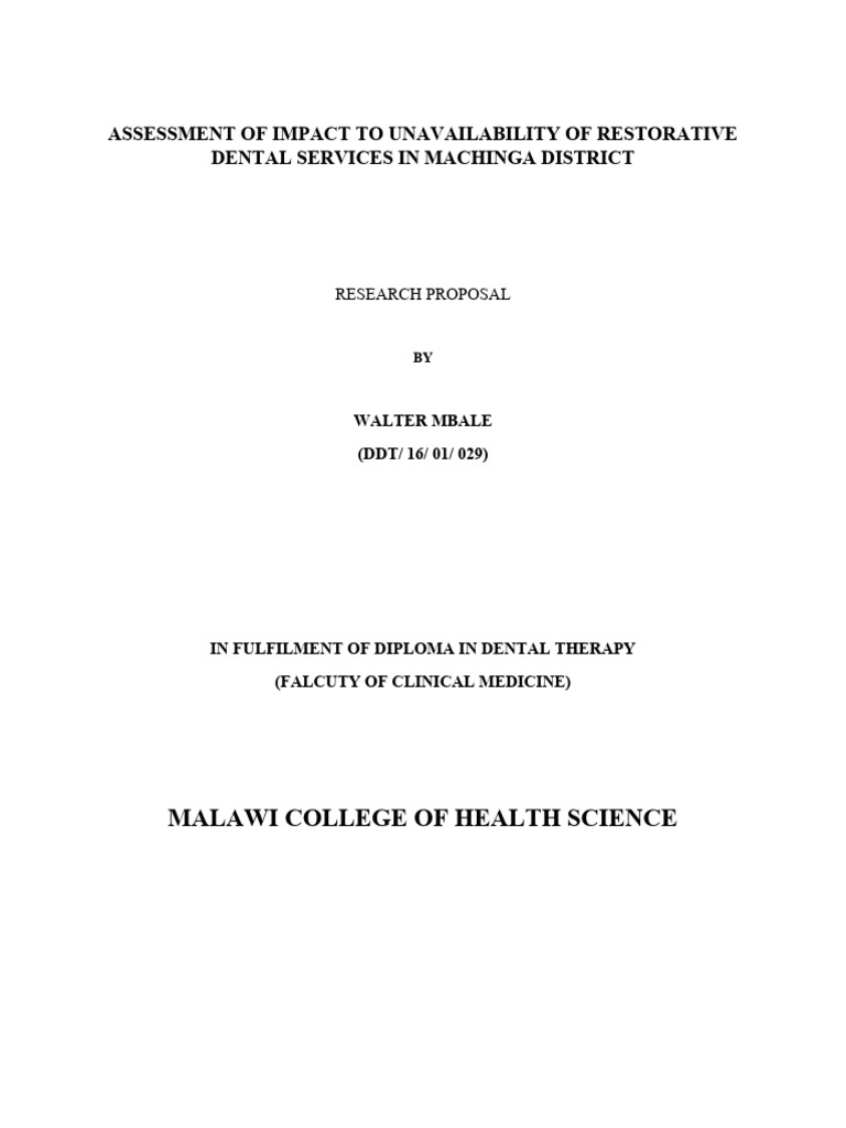 Walter Mbale Research Proposal Final | PDF | Self-Improvement | Wellness