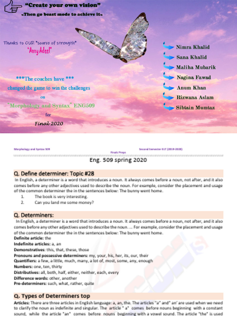 ENG509 FINAL PREP 2020 BY PARAGON - S.PDF Version 1 | PDF | Verb | Syntax