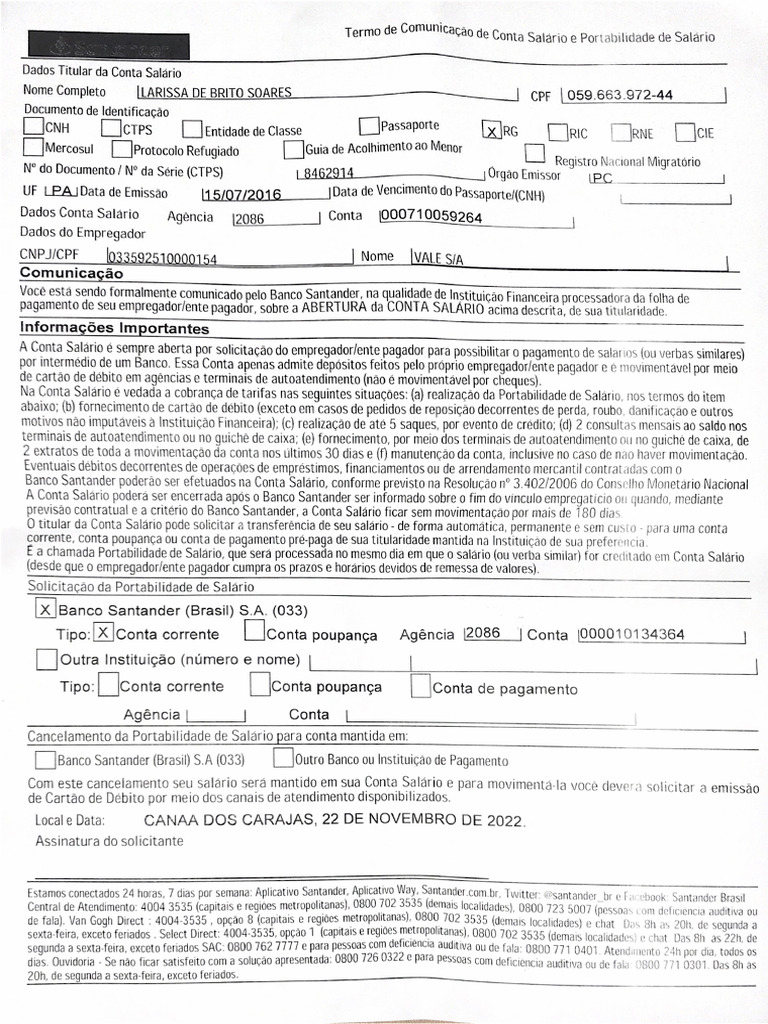 Comprovante de conta bancária | PDF