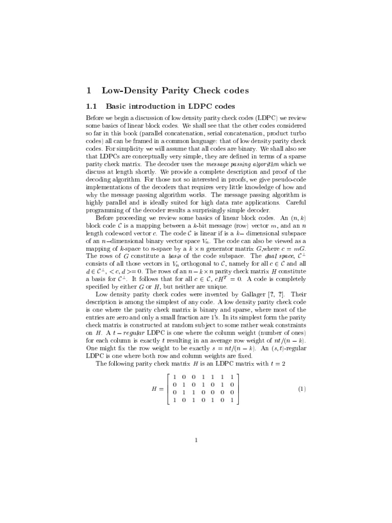 Ldpc Intro Pdf Low Density Parity Check Code Error Detection And Correction