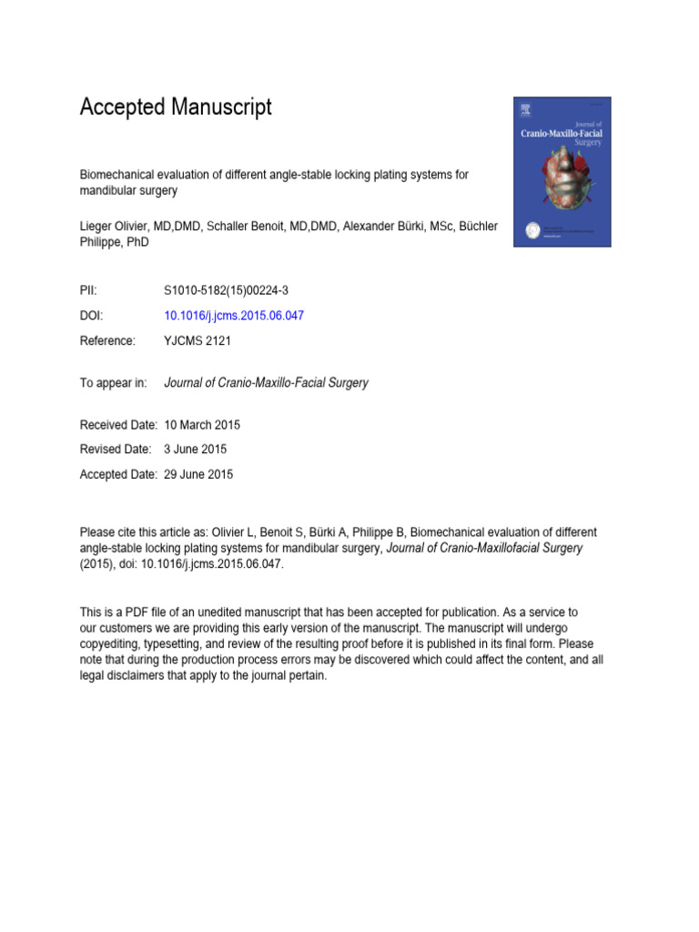 2015 - Biomechanical Evaluation of Different Angle-Stable Locking ...