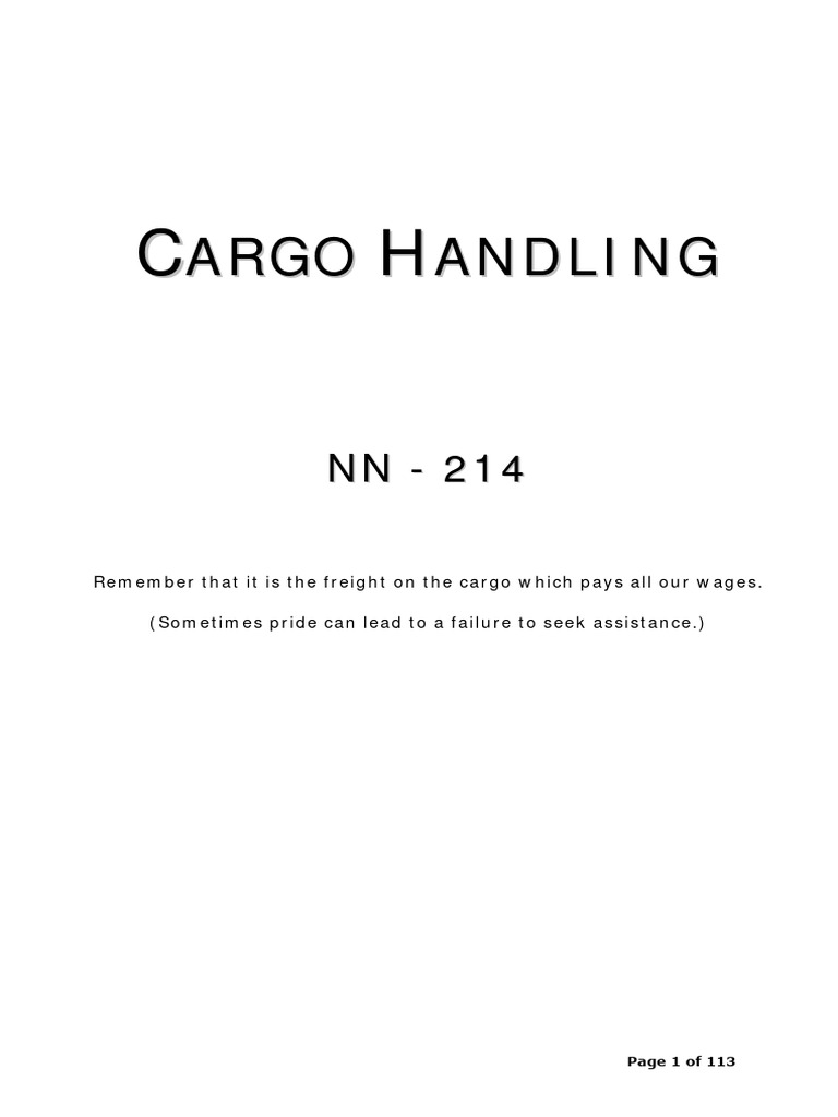 Cargo Handling | PDF | Crane (Machine) | Cargo