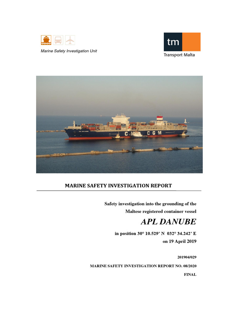 MV APL Danube_Final Safety Investigation Report | PDF