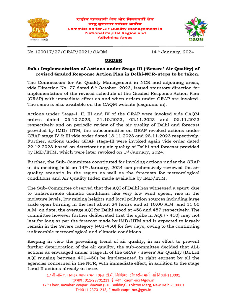 Delhi-NCR Stage-III Air Quality Actions | PDF | Delhi | New Delhi