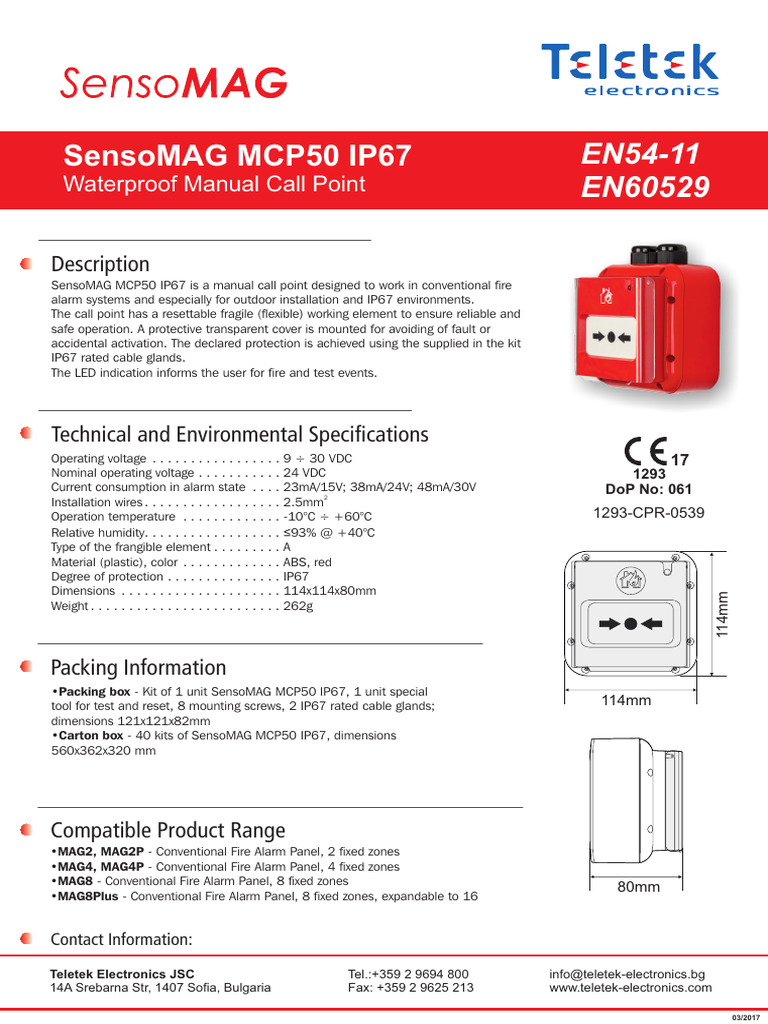 Datasheet mcp50 Ip67-1 | PDF