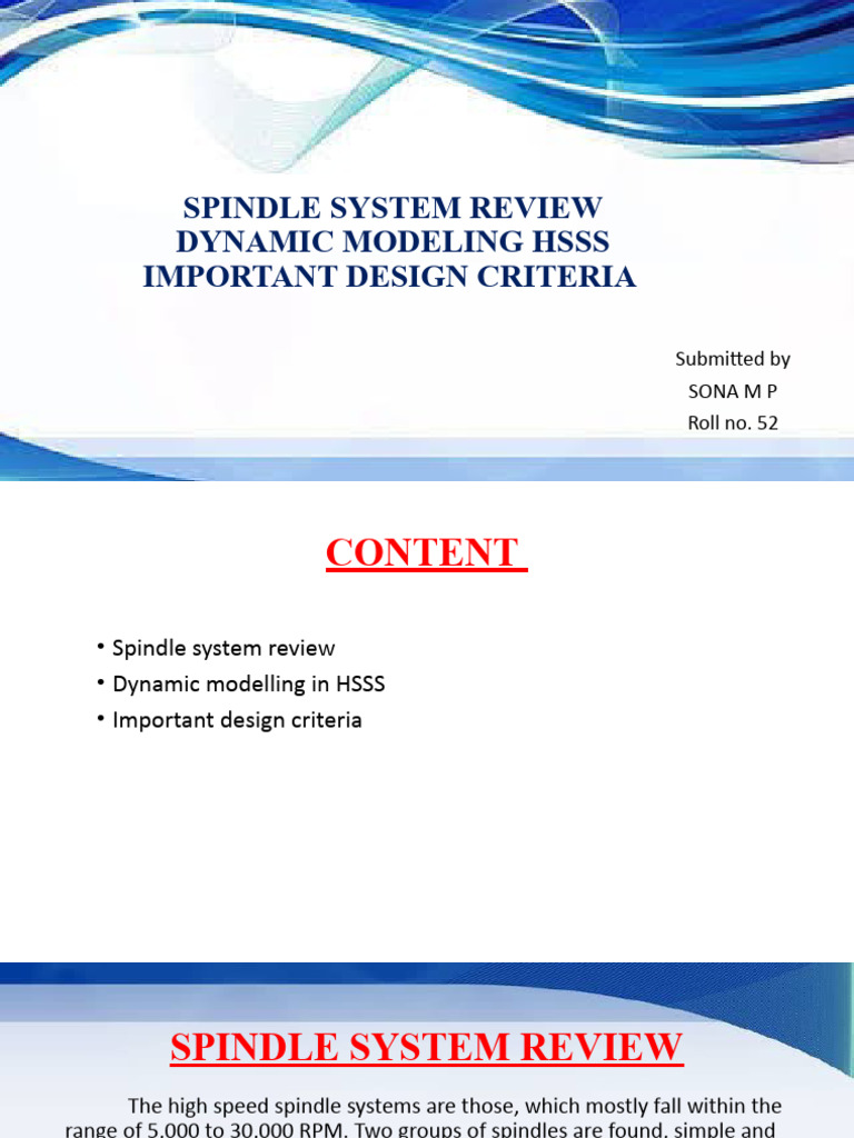 Spindle System | PDF | Electric Motor | Physical Sciences