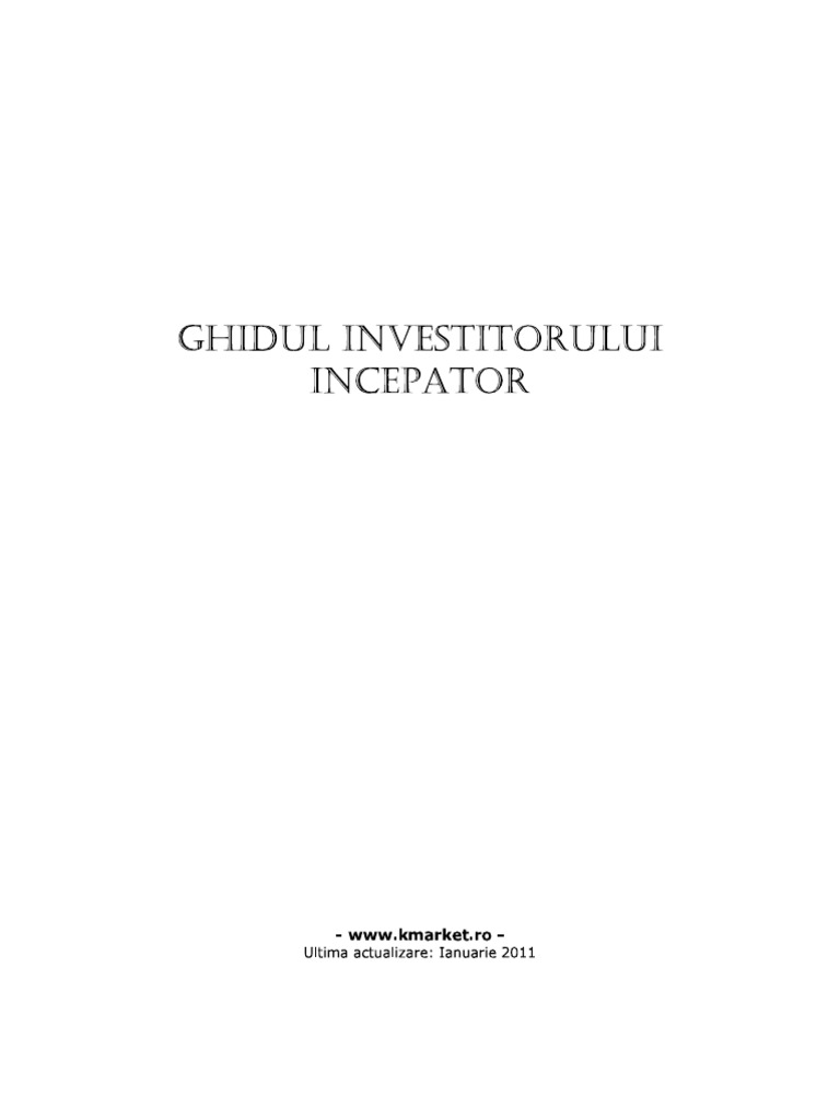 Ghidul Investitorului Incepator | PDF