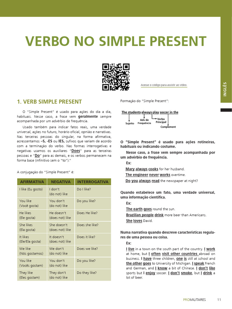 Verbo No Simple Present | PDF