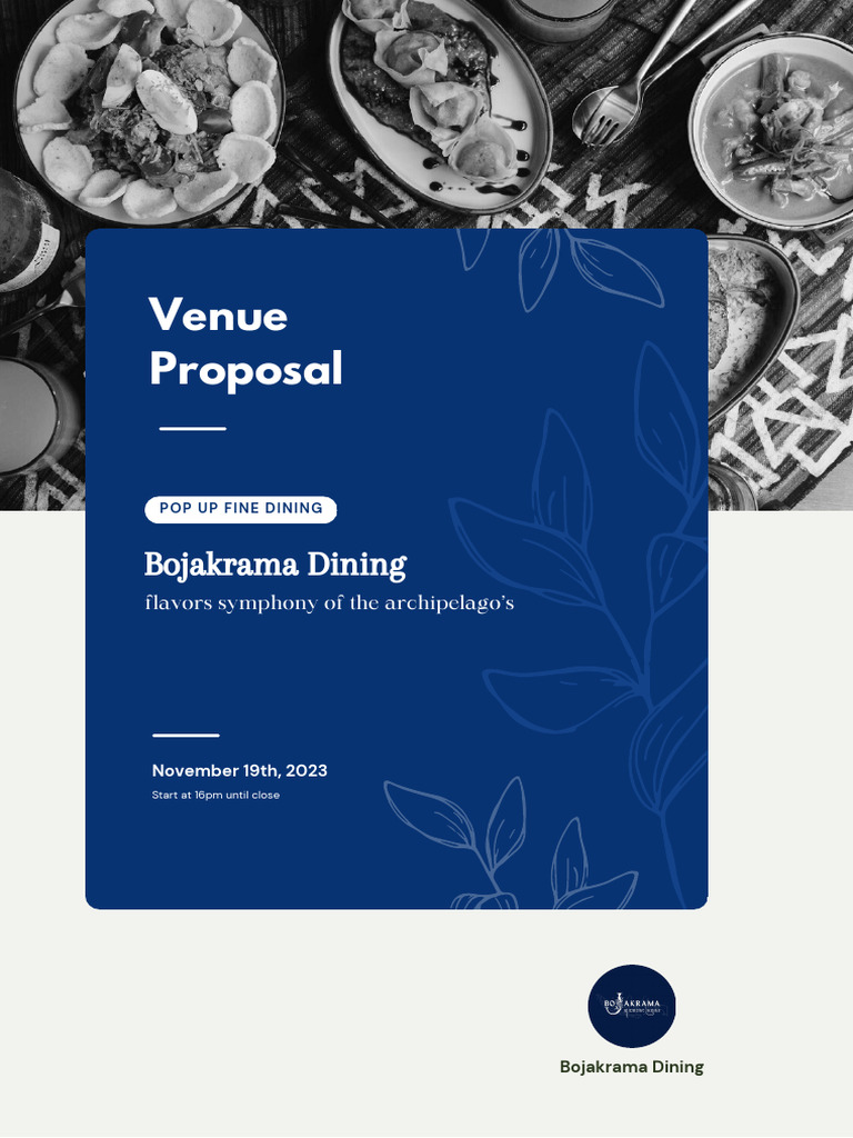 Pop Up Fine Dining Venue and Sponsor Proposal | PDF