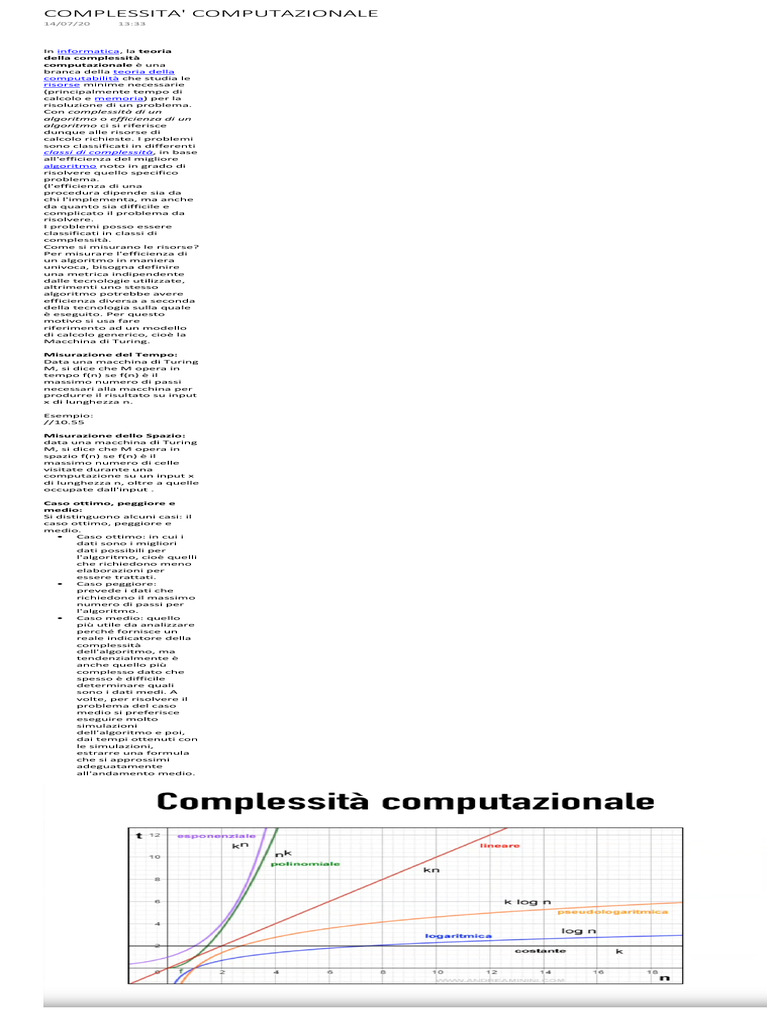 Complessita - Computazionale | PDF