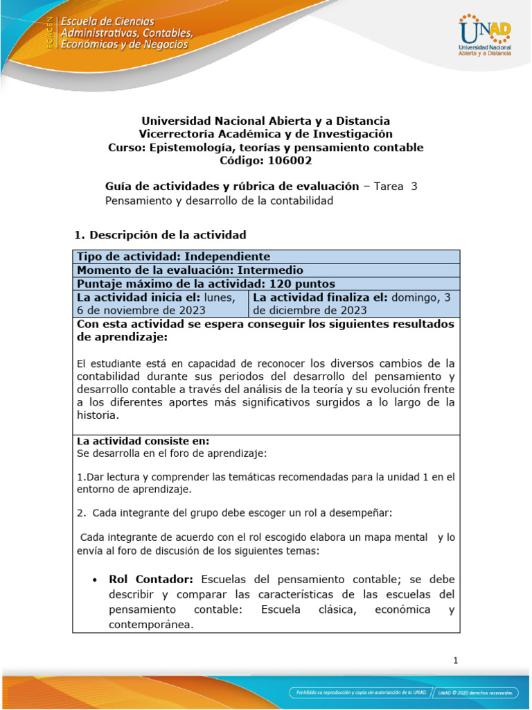 Guia de Actividades y Rúbrica de Evaluación - Unidad 2 - Tarea 3 - Pensamiento y Desarrollo ...