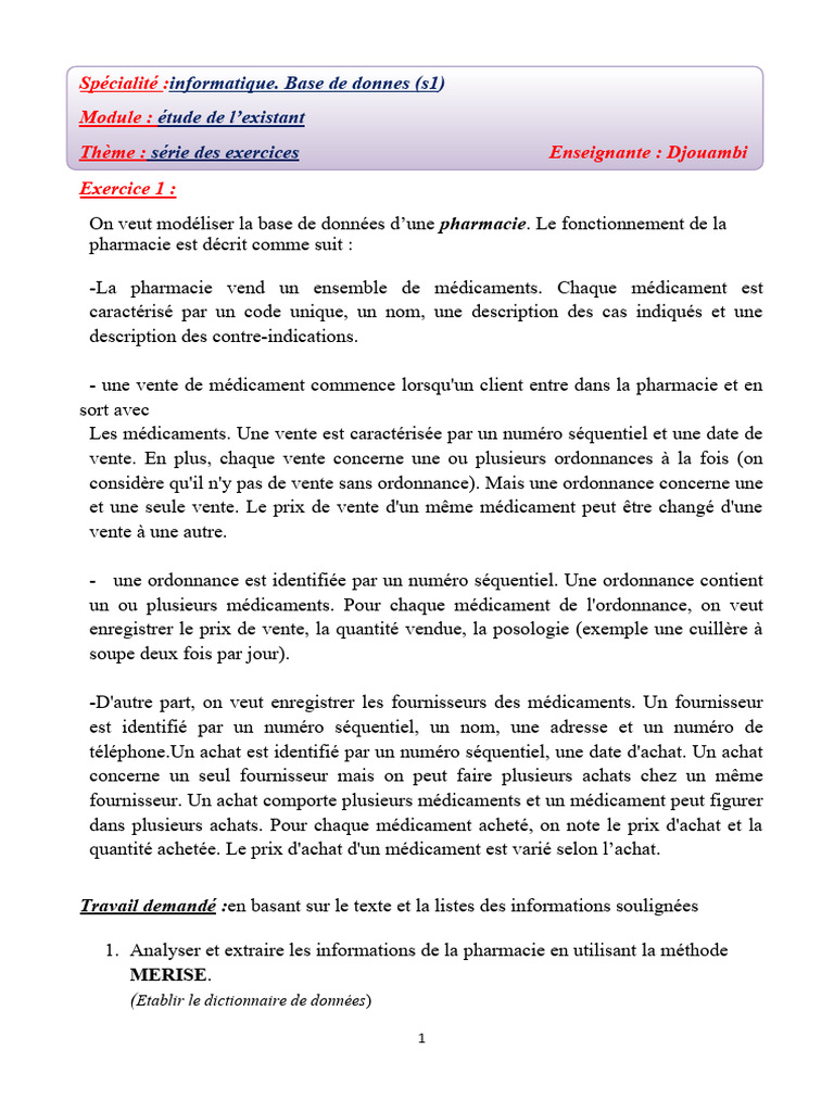 Exercice Merise | PDF
