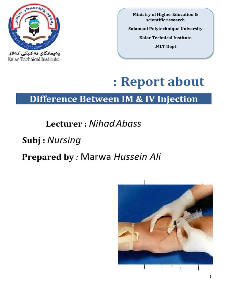 IM IV Injection | PDF | Injection (Medicine) | Intravenous Therapy