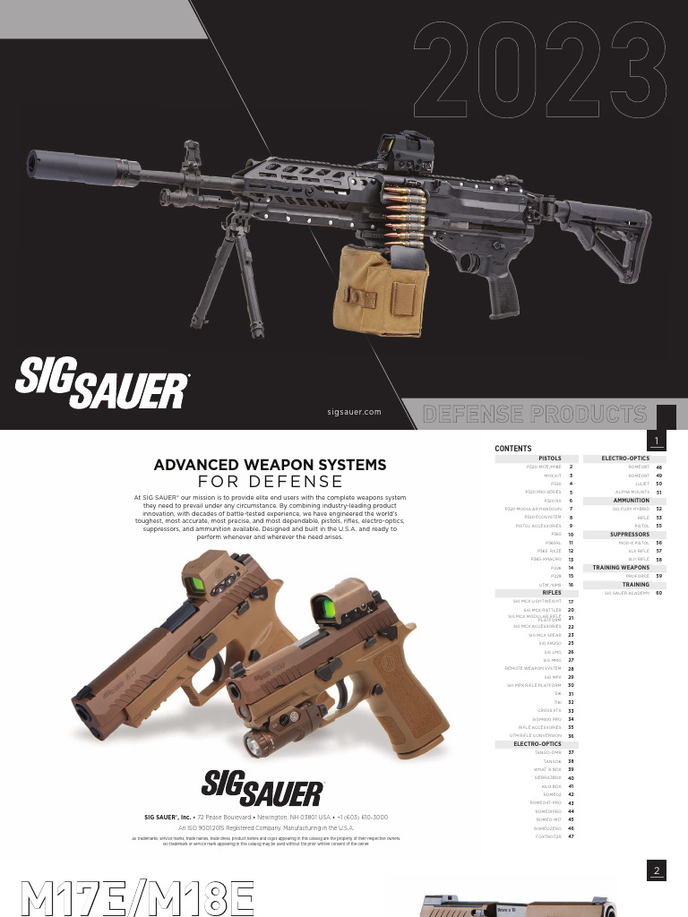 Catalogo SIG SAUER 2022 | PDF | Firearms | Projectile Weapons