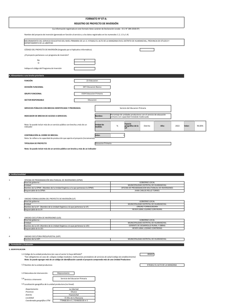 Formato 7a | PDF | Infraestructura | Asociación público-privada