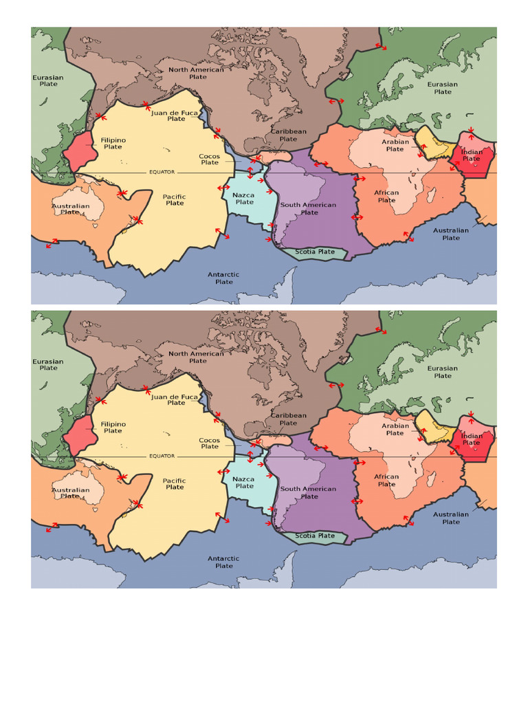 Activity Tectonic Plates Map | PDF
