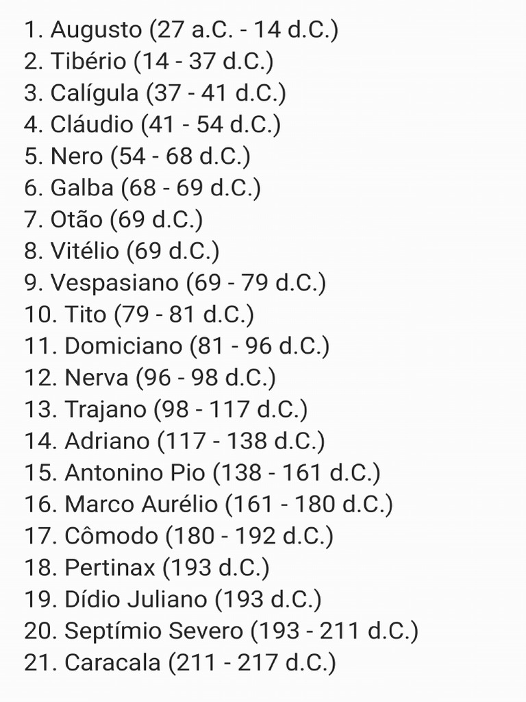 Lista Dos Imperadores Romanos - 231026 - 125434 | PDF