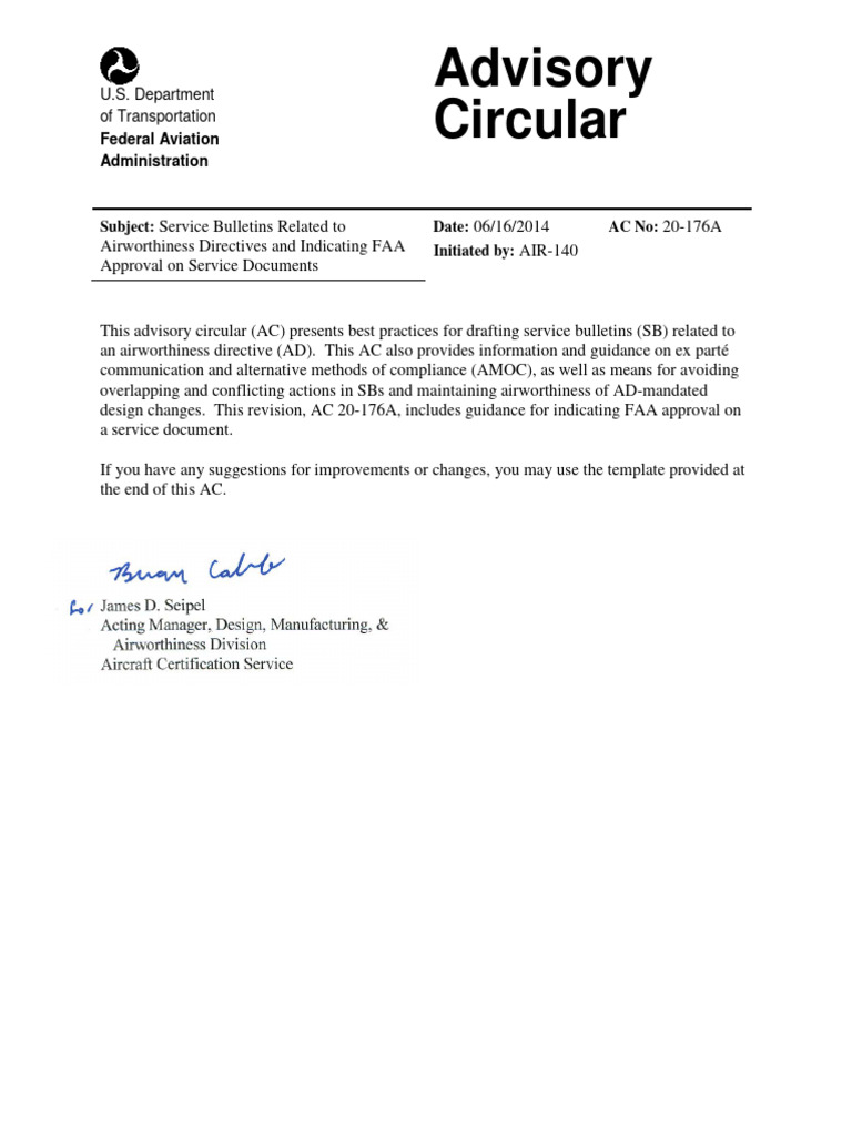 Best Practices for Service Bulletins | PDF | Federal Aviation ...