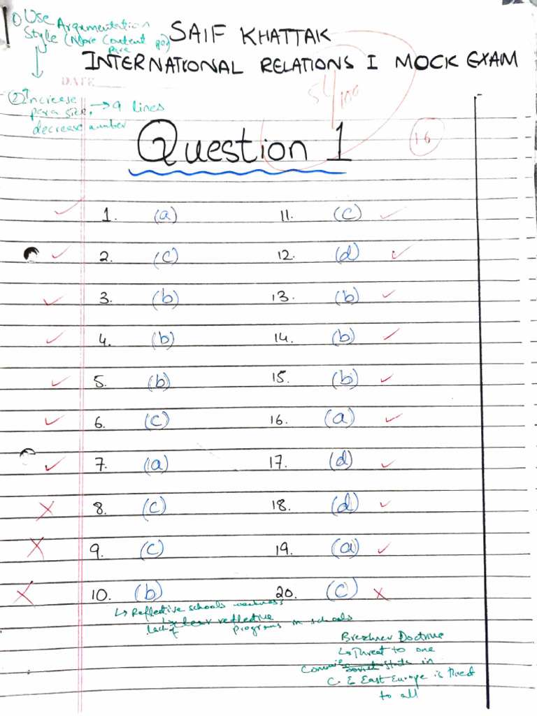 CSS 2024 International Relations Mock Exam | PDF