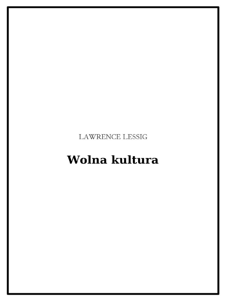 Wolna kultura | PDF Wolna kultura | PDF