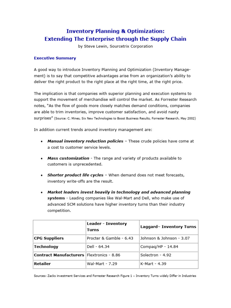 Inventory Planning Optimization | PDF | Enterprise Resource Planning ... Inventory Planning Optimization | PDF | Enterprise Resource Planning ...