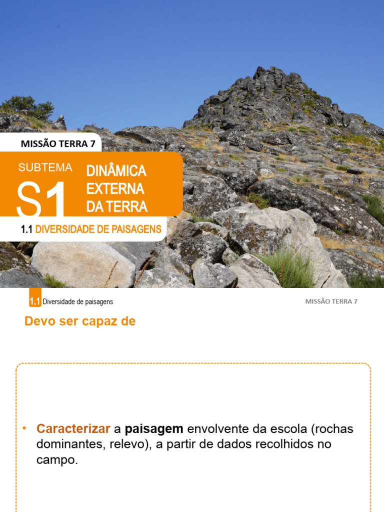 Ae mt7 PPT Paisagens | PDF | Rochas (Geologia) | Paisagem