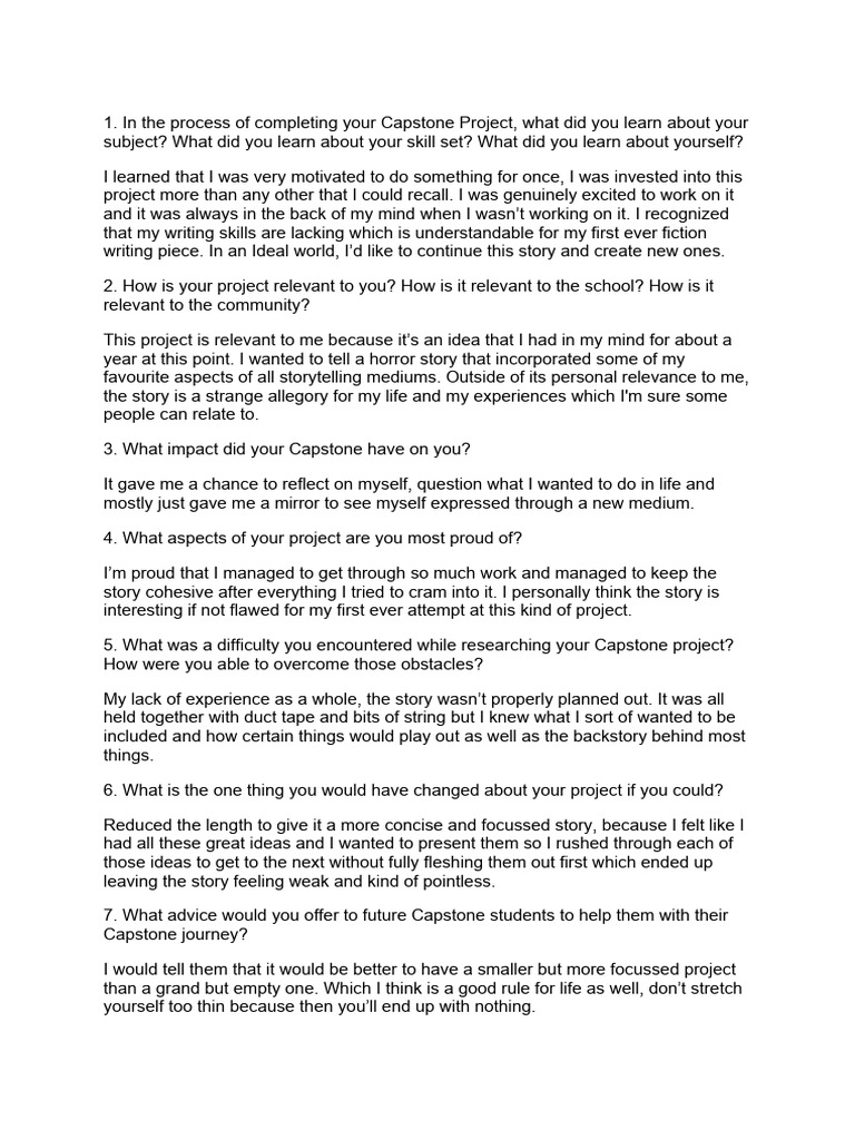 Capstone Final Reflection | PDF