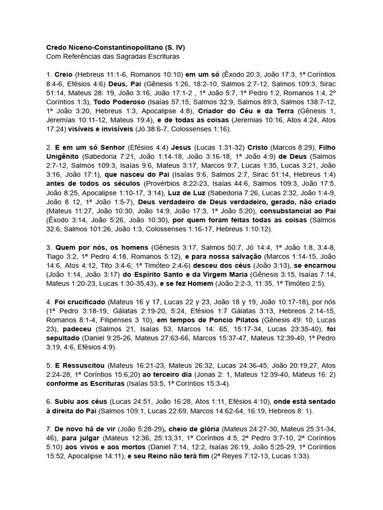 Credo Niceno-Constantinopolitano | PDF