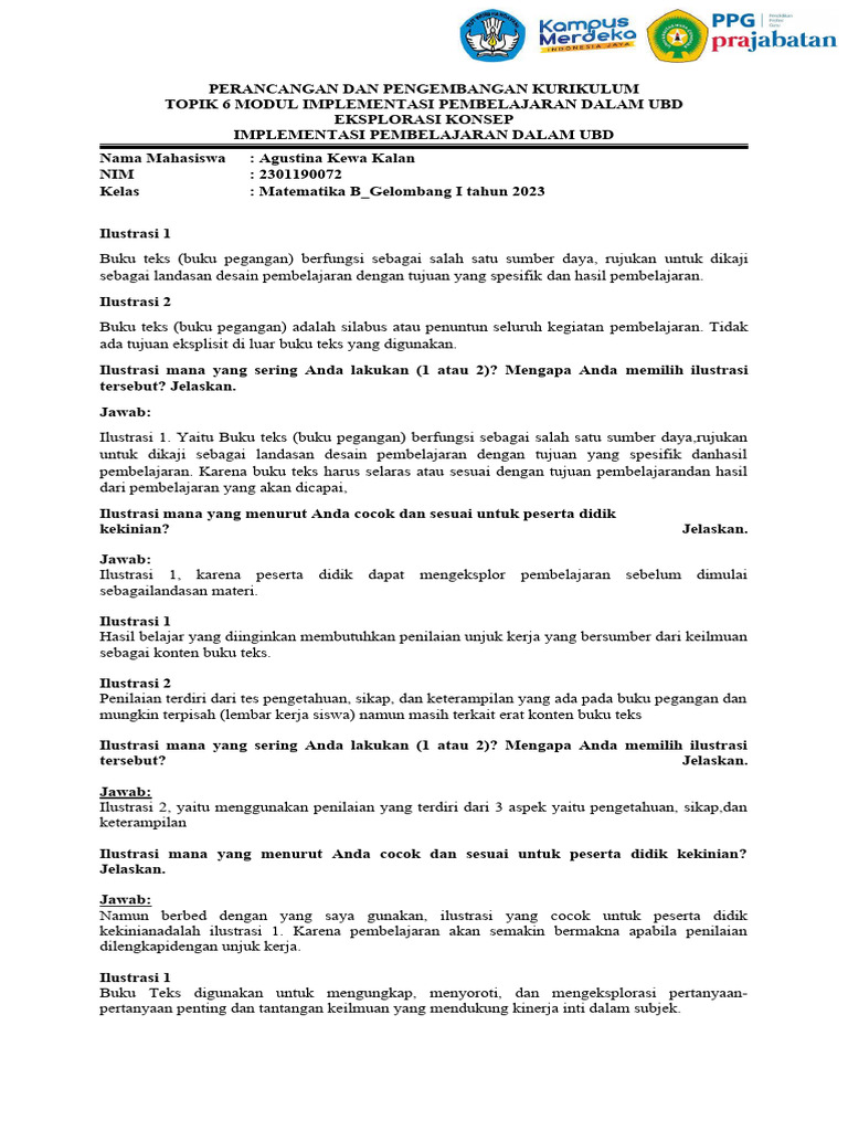 Implementasi Pembelajaran UBD | PDF