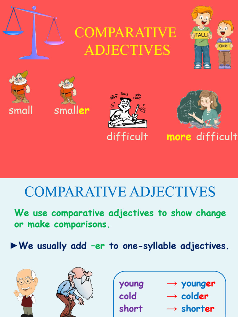 Comparative Adjectives Presentation Grammar Drills Picture Description Exercises Readi - 129254 ...