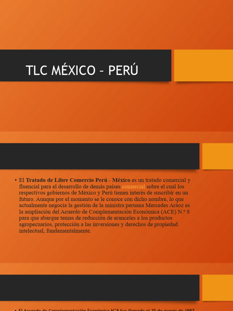 TLC México-Perú: Acuerdo y Comercio | PDF | Perú | México