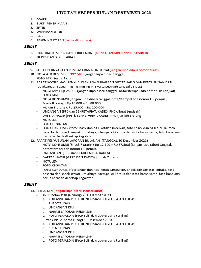 Urutan SPJ Pps Bulan Desember | PDF | Seni | Sains & Matematika